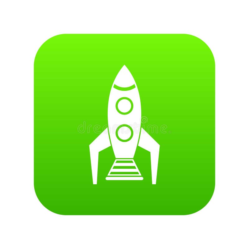 Space Rocket Icon Digital Green Stock Vector - Illustration of rocket ...