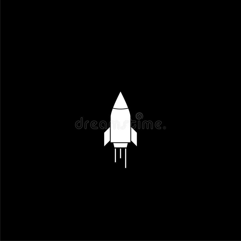 Space Rocket Icon Isolated on Dark Background Stock Vector ...