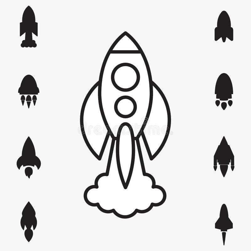 Space Rocket Icon or Startup Symbol Stock Vector - Illustration of ...