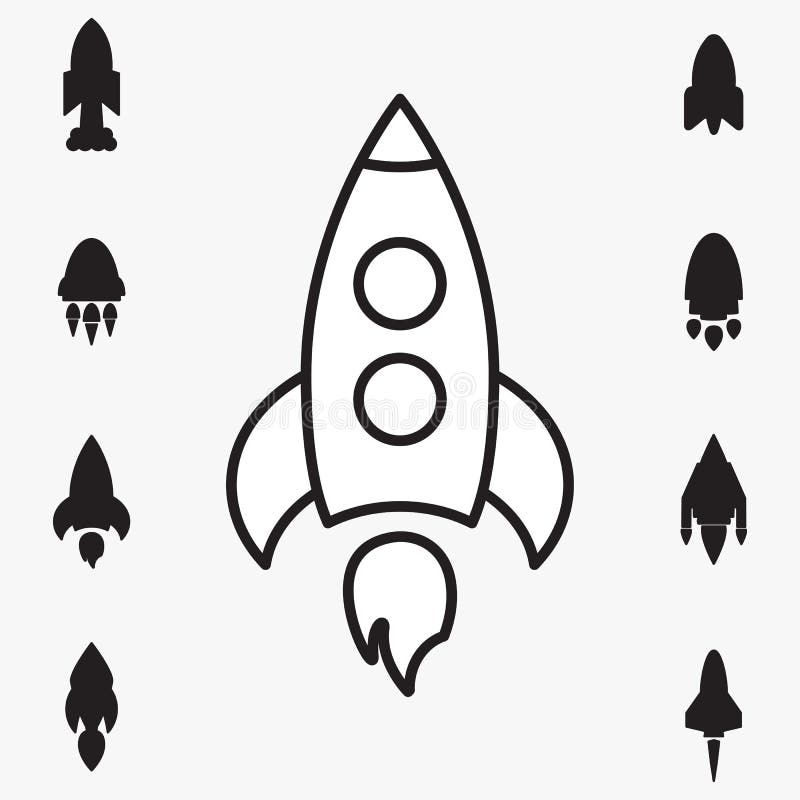 Space Rocket Icon or Startup Symbol Stock Vector - Illustration of ...