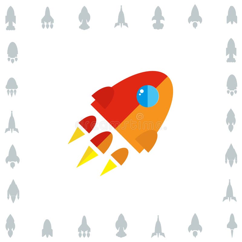 Space Rocket Icon or Startup Symbol Stock Vector - Illustration of ...