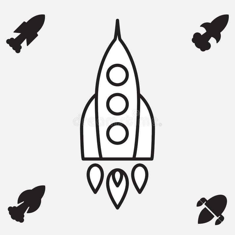 Space Rocket Icon or Startup Symbol Stock Vector - Illustration of ...