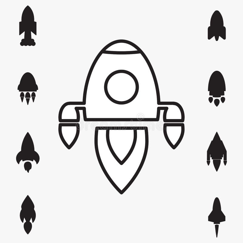 Space Rocket Icon or Startup Symbol Stock Vector - Illustration of ...