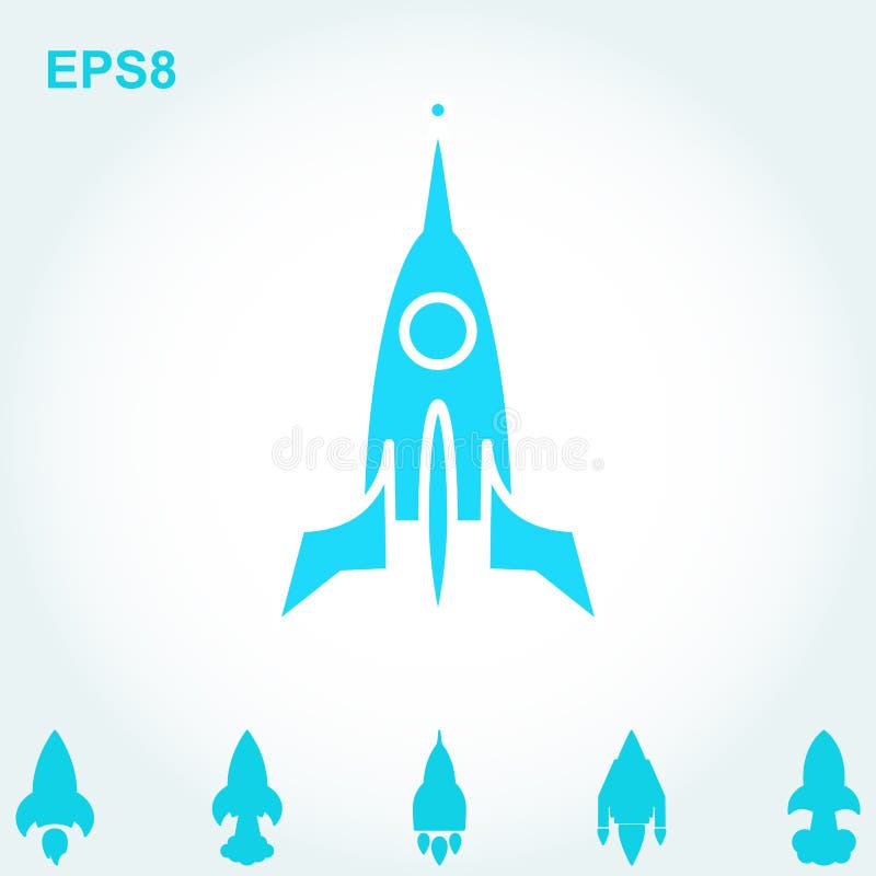 Space Rocket Icon or Startup Symbol Stock Vector - Illustration of ...