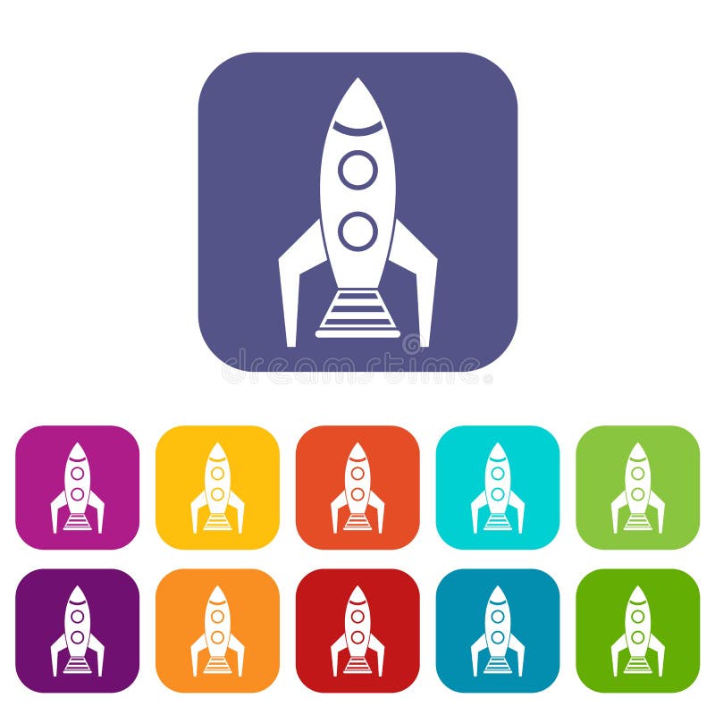 Rocket icons 9 set stock vector. Illustration of planet - 96085274