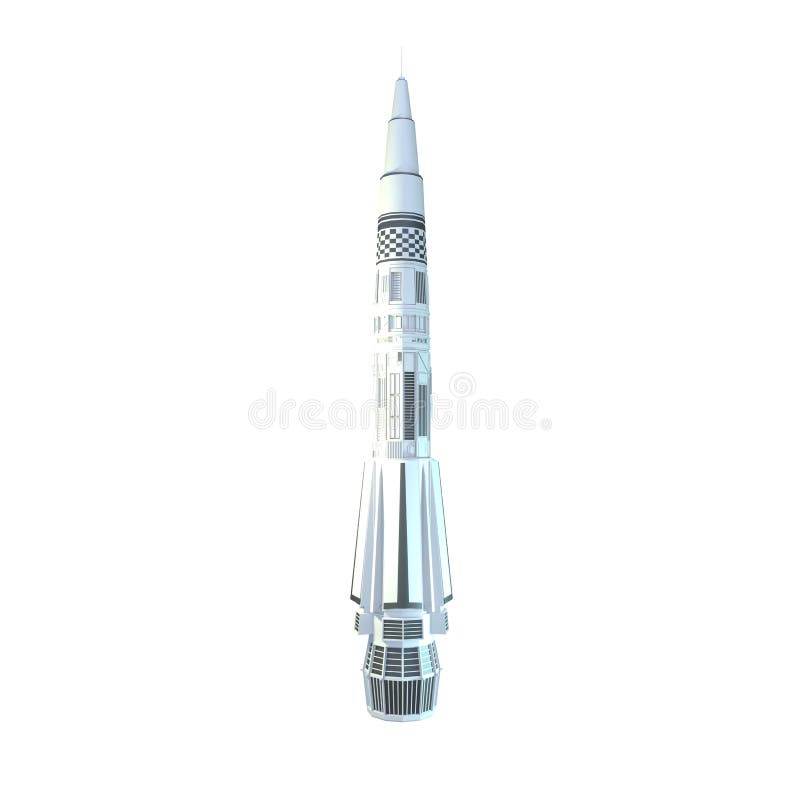 Space Rocket Isolated on White Stock Illustration - Illustration of ...