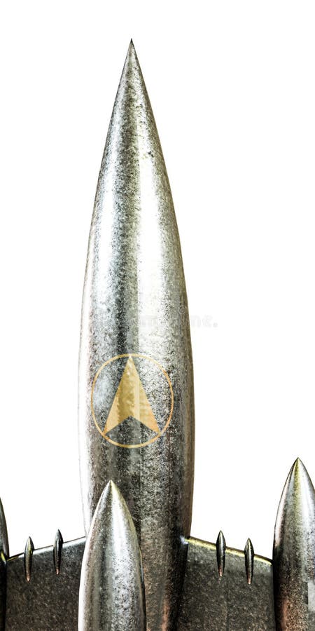 Metallic Spaceship Isolated on White Background Stock Illustration ...