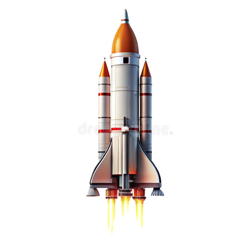 Space Rocket Isolated on White Background Stock Illustration ...