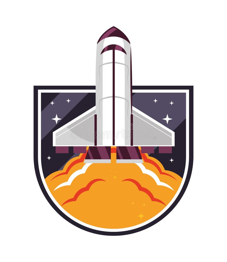Space rocket label stock vector. Illustration of creative - 240327451
