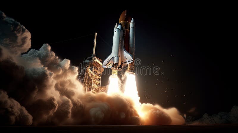 Space X Rocket Launch. Generative Ai Stock Photo - Image of gravity ...