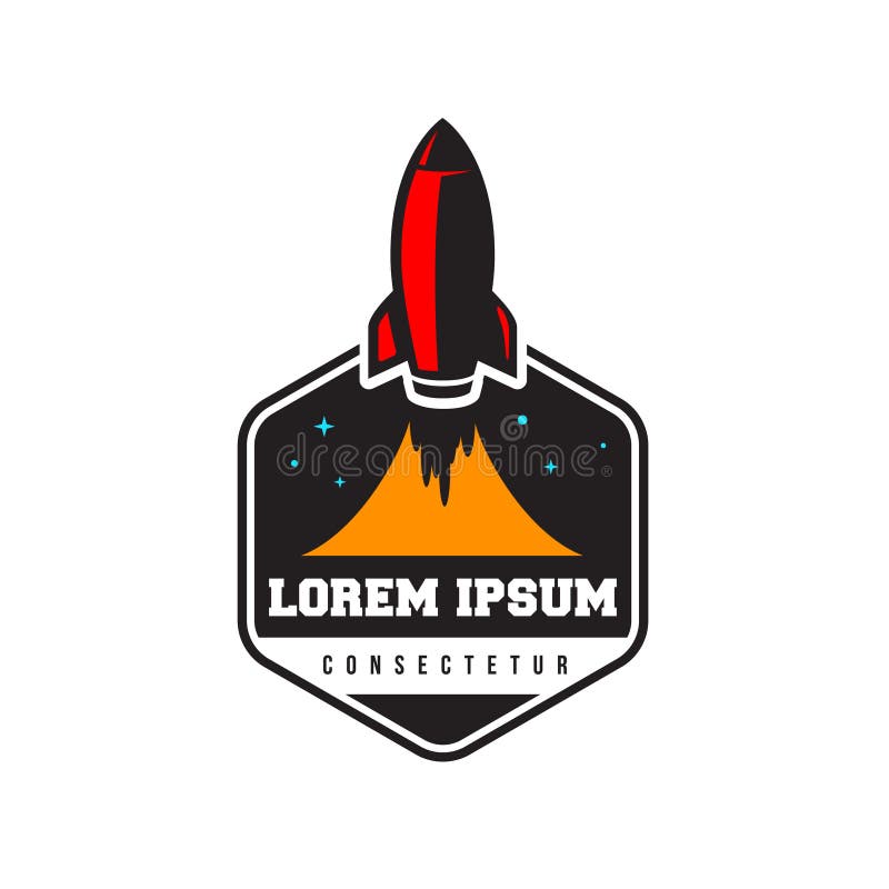 Rocket Space Ship Emblem Vector Illustration Stock Vector ...