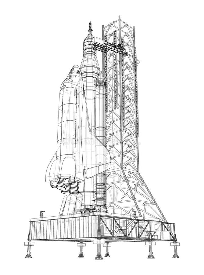 Space Rocket Wire Frame Stock Illustrations – 763 Space Rocket Wire ...