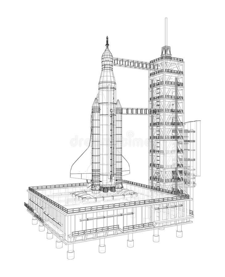 Space Rocket Wire Frame Stock Illustrations – 763 Space Rocket Wire ...