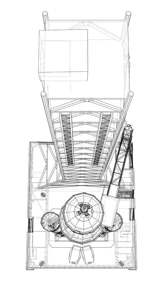 Space Rocket on Launch Pad. Vector Rendering of 3d Stock Vector ...