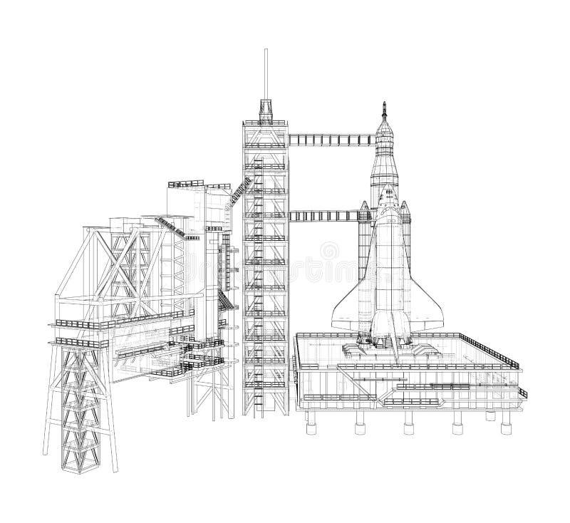 Space Rocket Wire Frame Stock Illustrations – 596 Space Rocket Wire ...