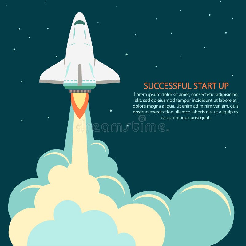 Space Rocket Launch. Start Up Stock Vector - Illustration of icon ...