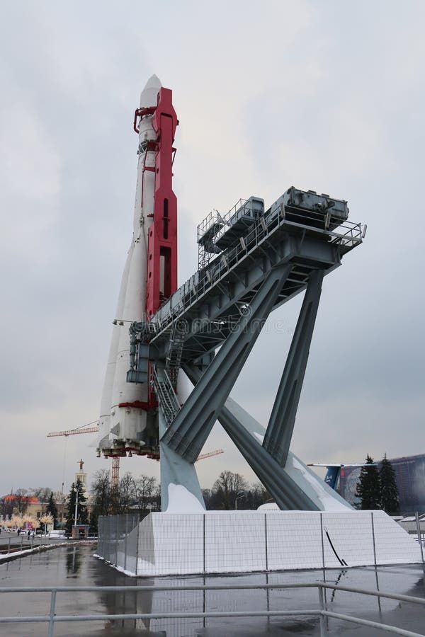 Space rocket on a launcher stock photo. Image of vehicle - 223154236