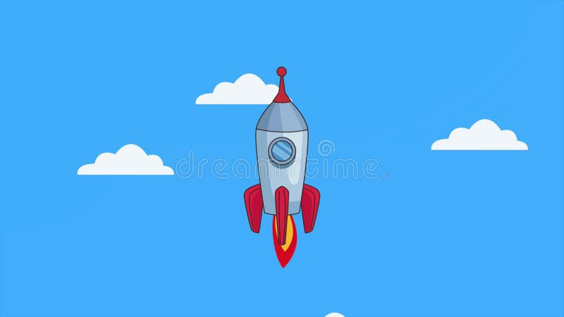 Space Rocket Launcher Startup Animation Stock Video - Video of start ...