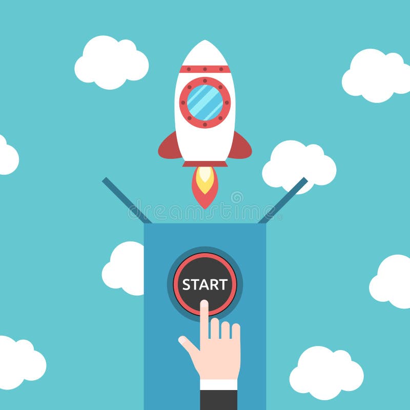 Space rocket launching stock vector. Illustration of businessman - 81093458