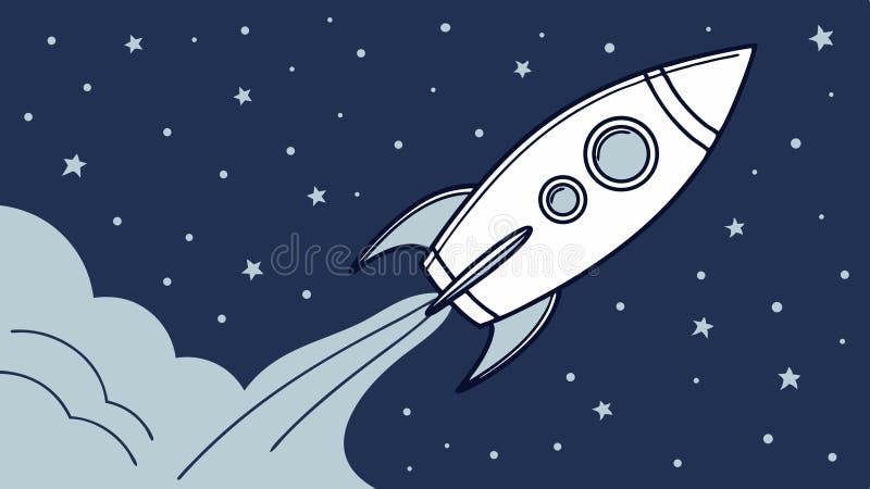 Space Rocket Launching Icon Vector Illustration, Innovation and ...