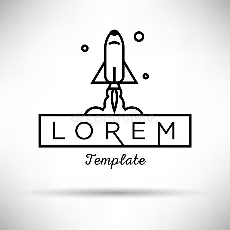 Space Rocket Minimal Sign Vector Design Stock Vector - Illustration of ...