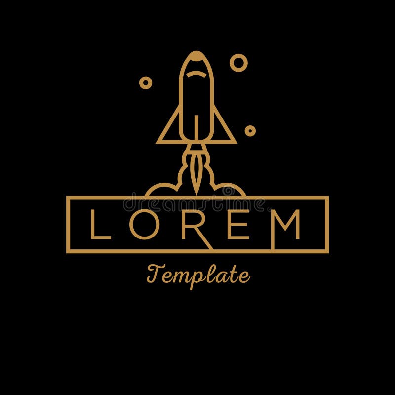 Space Rocket Minimal Sign Vector Design Stock Vector - Illustration of ...