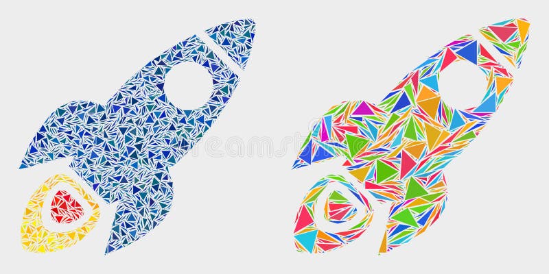 Vector Space Rocket Mosaic Icon of Triangles Stock Vector ...