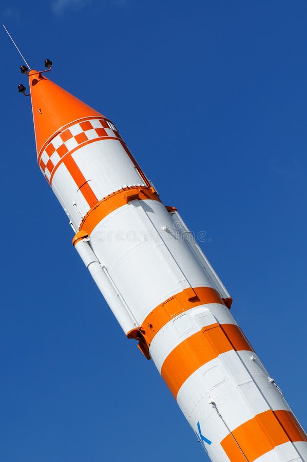 Space rocket over blue stock photo. Image of vertical - 90263046
