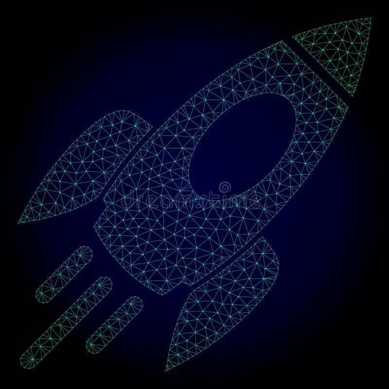 Space Rocket Polygonal Frame Vector Mesh Illustration Stock Vector ...