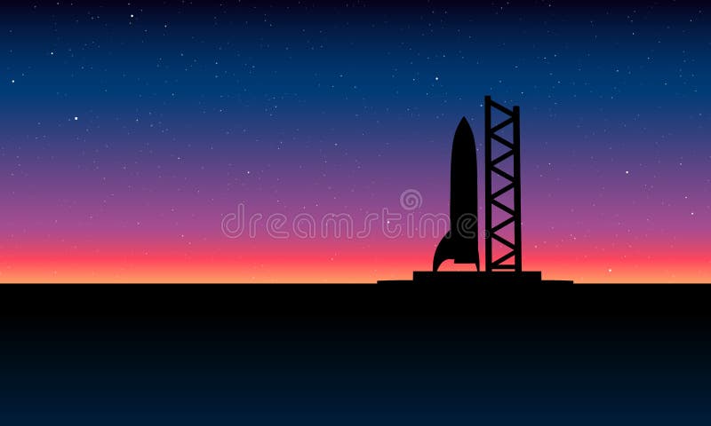 Spaceship Countdown. Rocketship Launch at Base. Space Station NASA ...