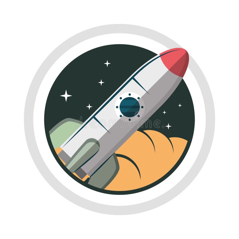 Space rocket retro stock vector. Illustration of icon - 252835057