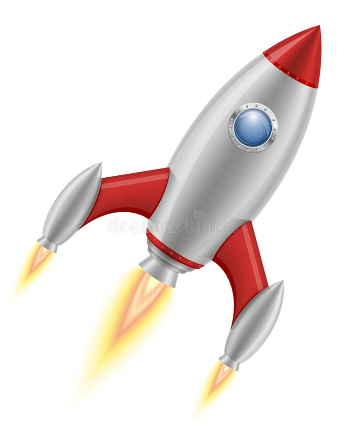 Space Rocket Retro Spaceship Vector Illustration Stock Vector ...