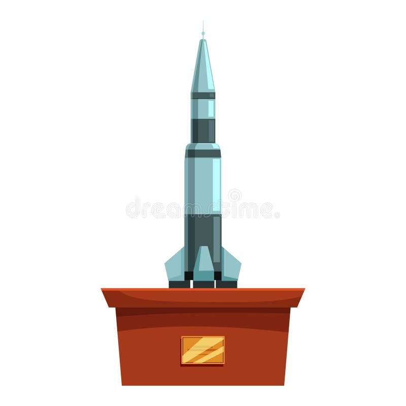 Space Rocket Standing on Podium for Exhibition Stock Vector ...