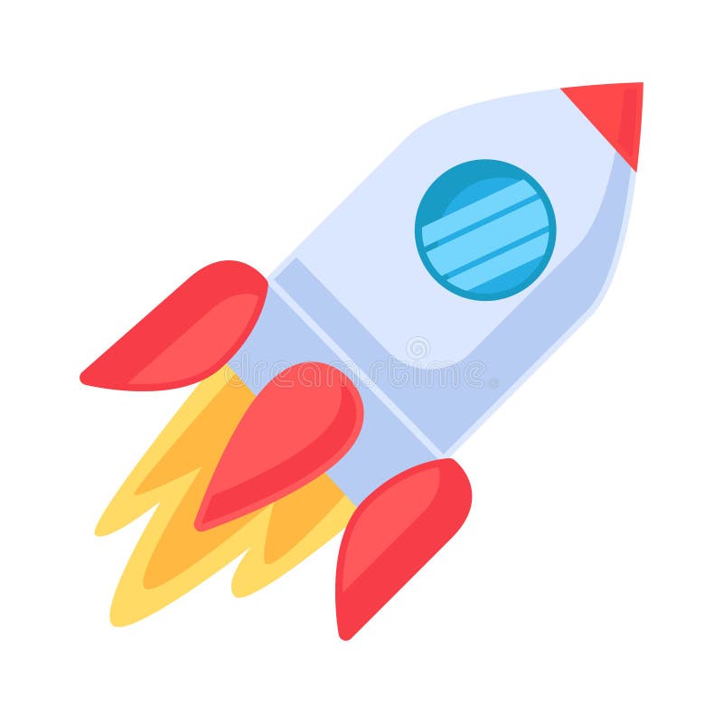 Space Rocket Taking Off To Deliver Cargo Icon Stock Vector ...