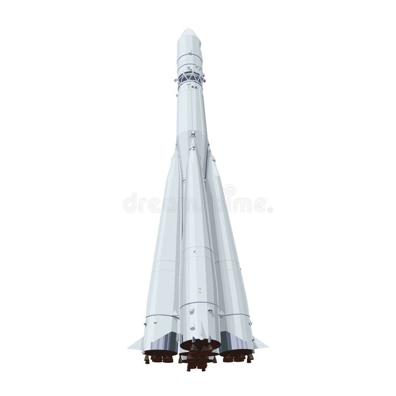 Vector Illustration of the Space Rocket "Vostok - 1". Stock Vector ...