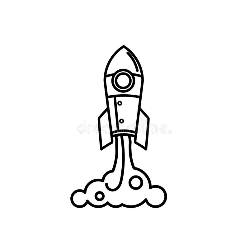 Space rocket - vector icon stock vector. Illustration of planet - 348983983