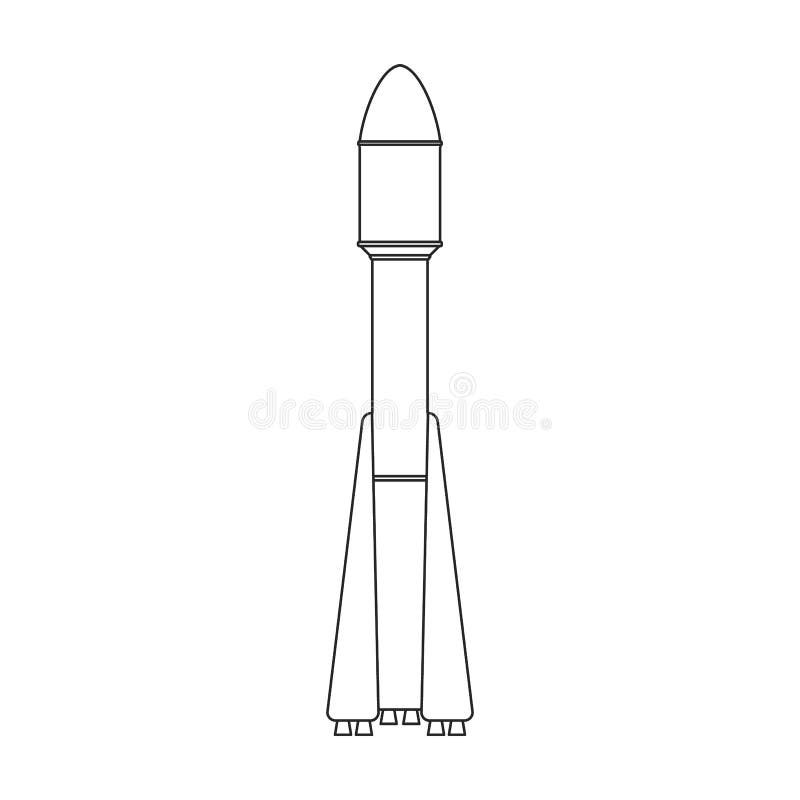 Space Rocket Vector Icon.Outline Vector Icon Isolated on White ...