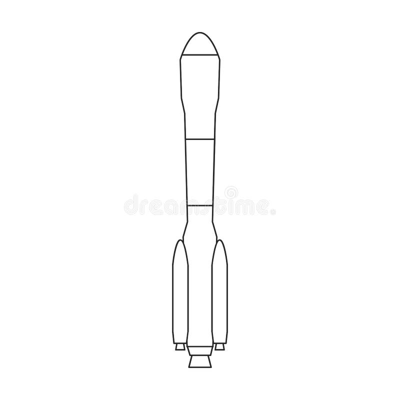 Space Rocket Vector Icon.Outline Vector Icon Isolated on White ...