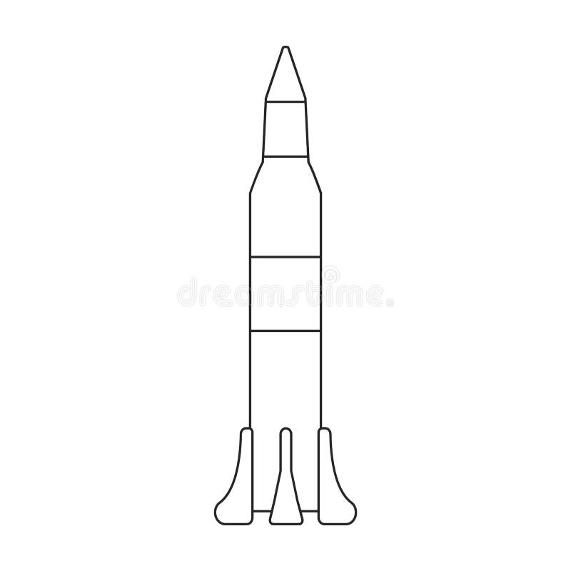 Space Rocket Vector Icon.Outline Vector Icon Isolated on White ...