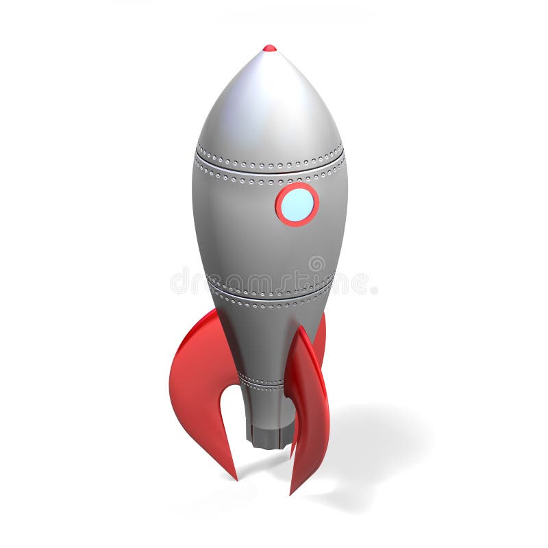 Space rocket on white stock illustration. Illustration of digitally ...