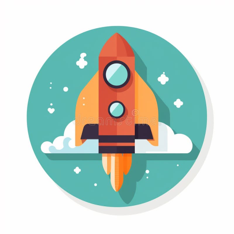 Space Rocket on a White Background Stock Illustration - Illustration of ...