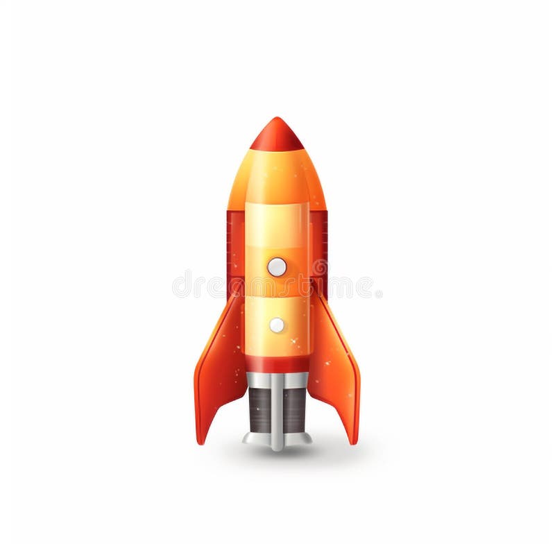 Space Rocket on a White Background Stock Illustration - Illustration of ...