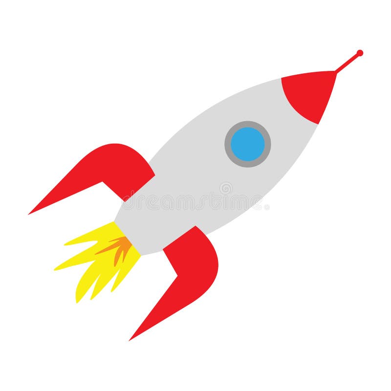 Space Rocket on White Background Stock Vector - Illustration of ...