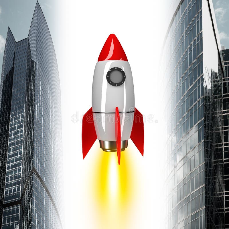 Space rocket on white stock illustration. Illustration of rocket - 67313707