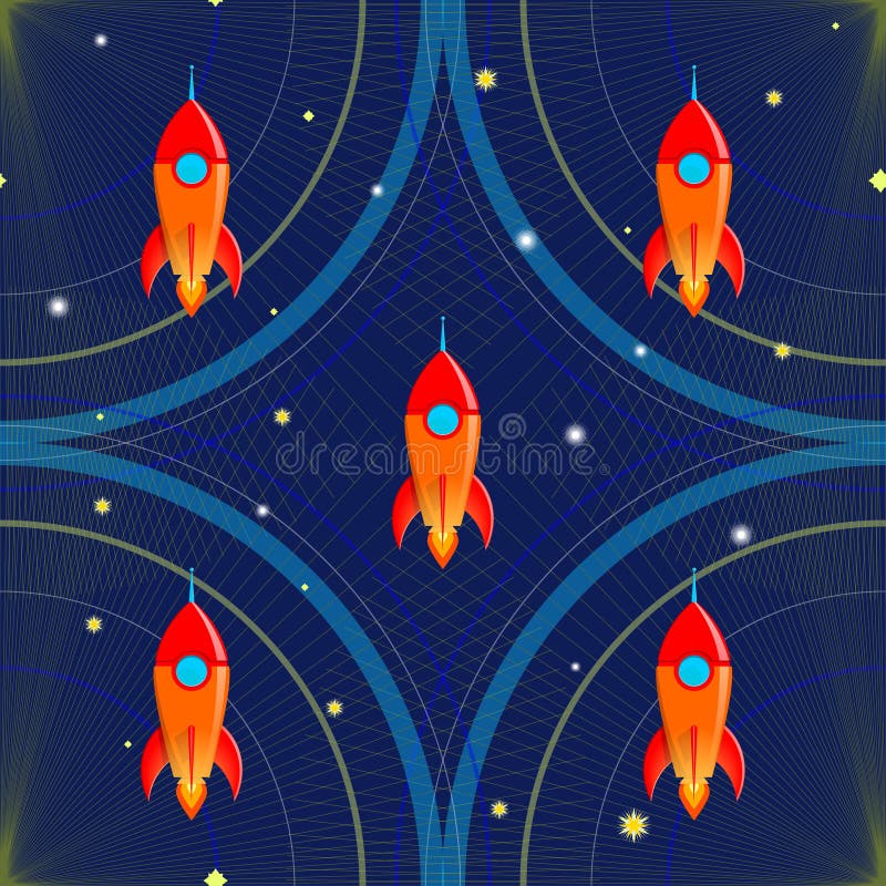 Space with rockets stock vector. Illustration of cosmo - 82611473