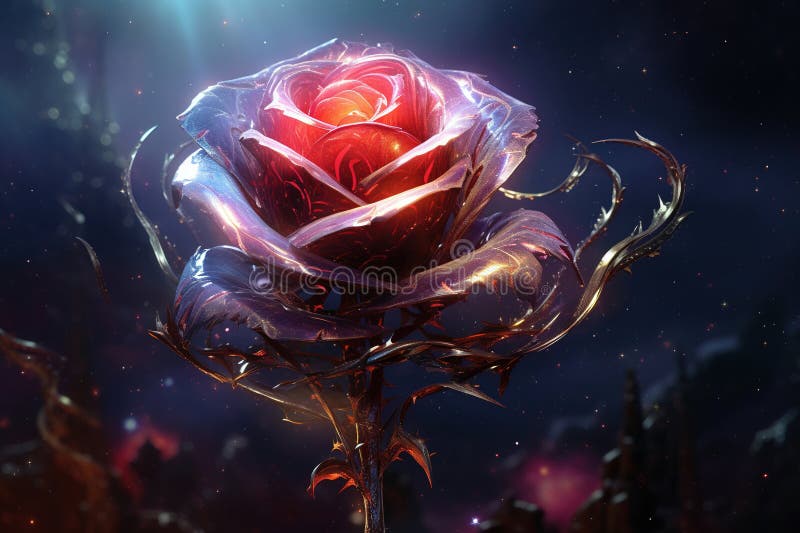 A space rose. Bottom view stock illustration. Illustration of closeup ...