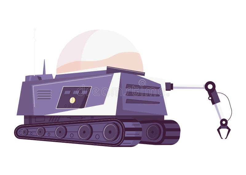 Space Rover with Satellite Line Icon. Vector Concept Illustration for ...