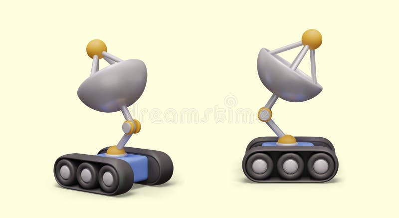 Space Rover with Round Antenna. Vehicle for Exploring Other Planets ...