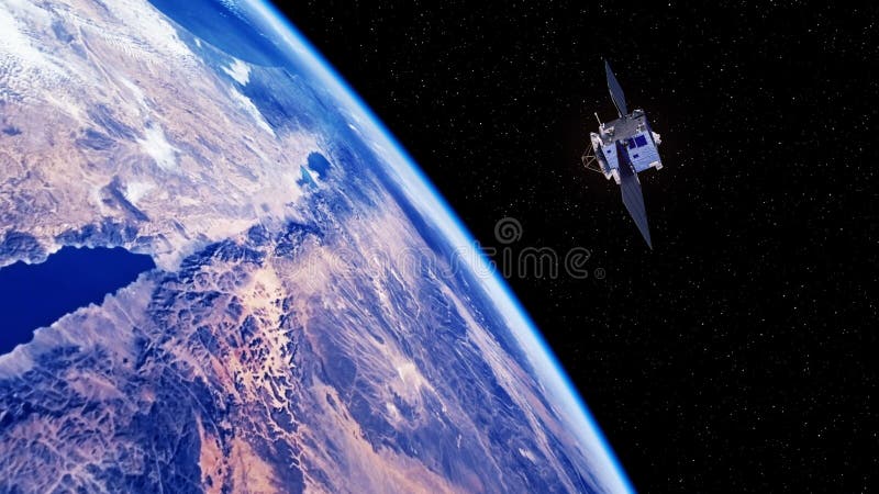 Space Satellite Exploring the Surface of the Earth Stock Video - Video ...