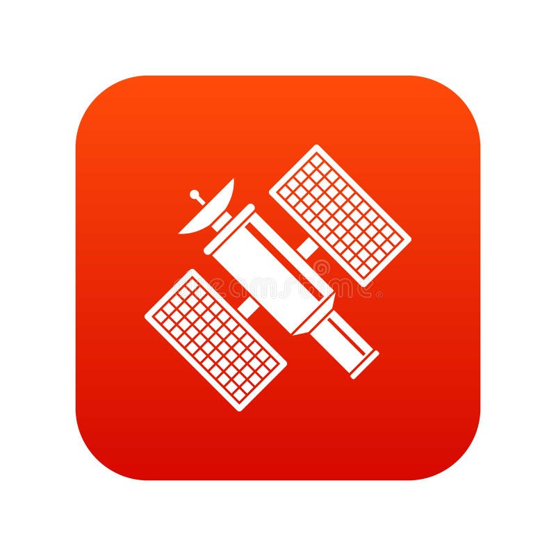 Space Satellite Icon Digital Red Stock Vector - Illustration of ...